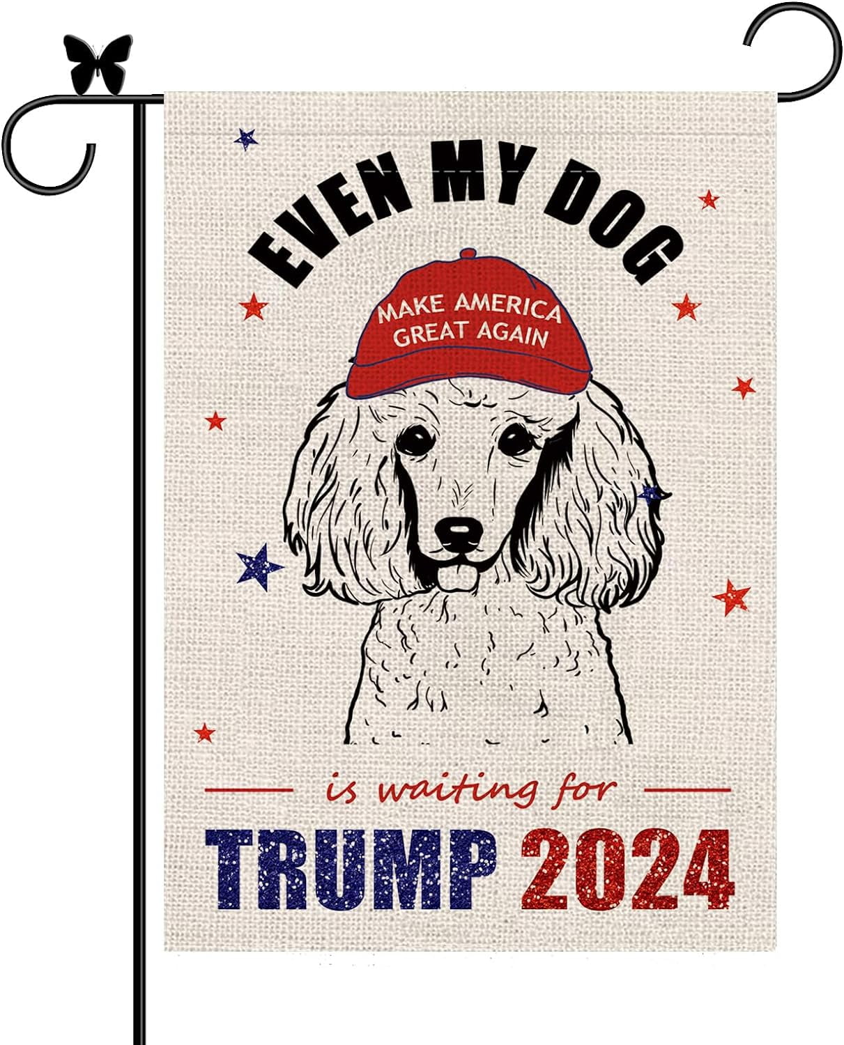 Poodle Garden Flag Even My Dog Is Waiting For Trump 2024 Vertical ...