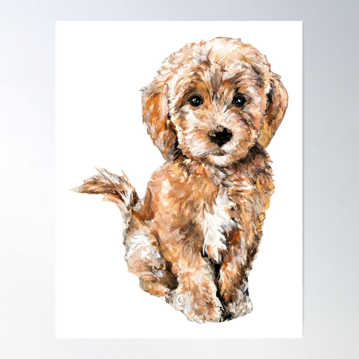 Poodle/ Goldendoodle Puppy Watercolor Illustration Poster Wall Art ...