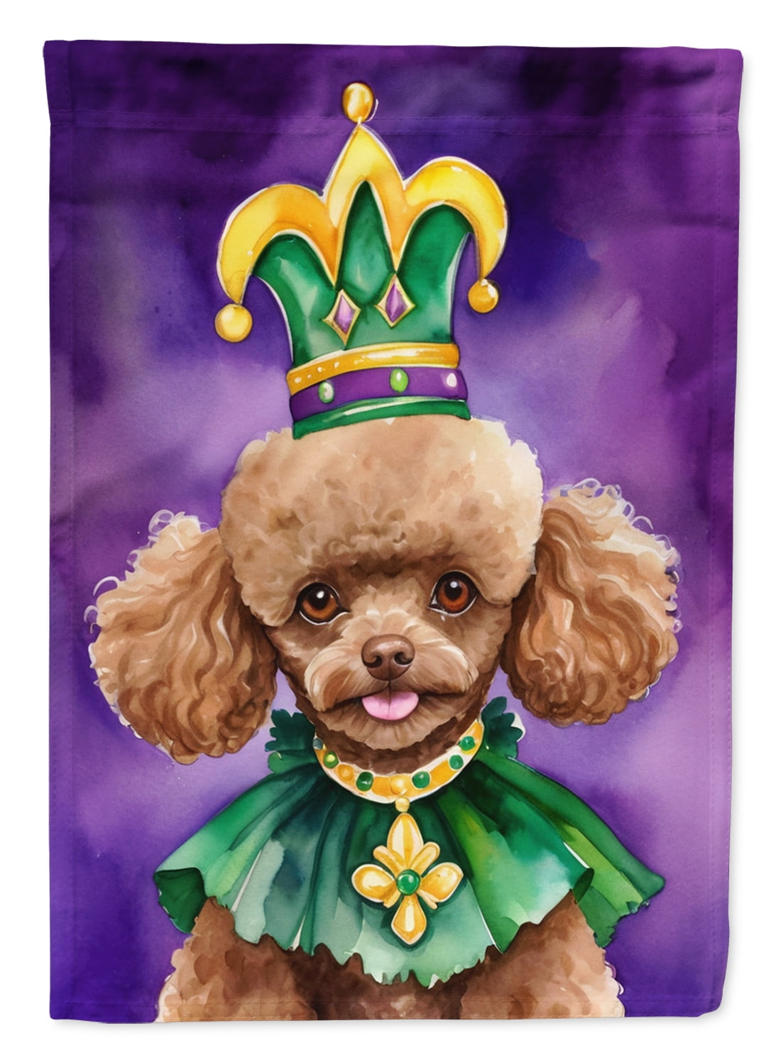 Poodle King of Mardi Gras House Flag - Walmart.com