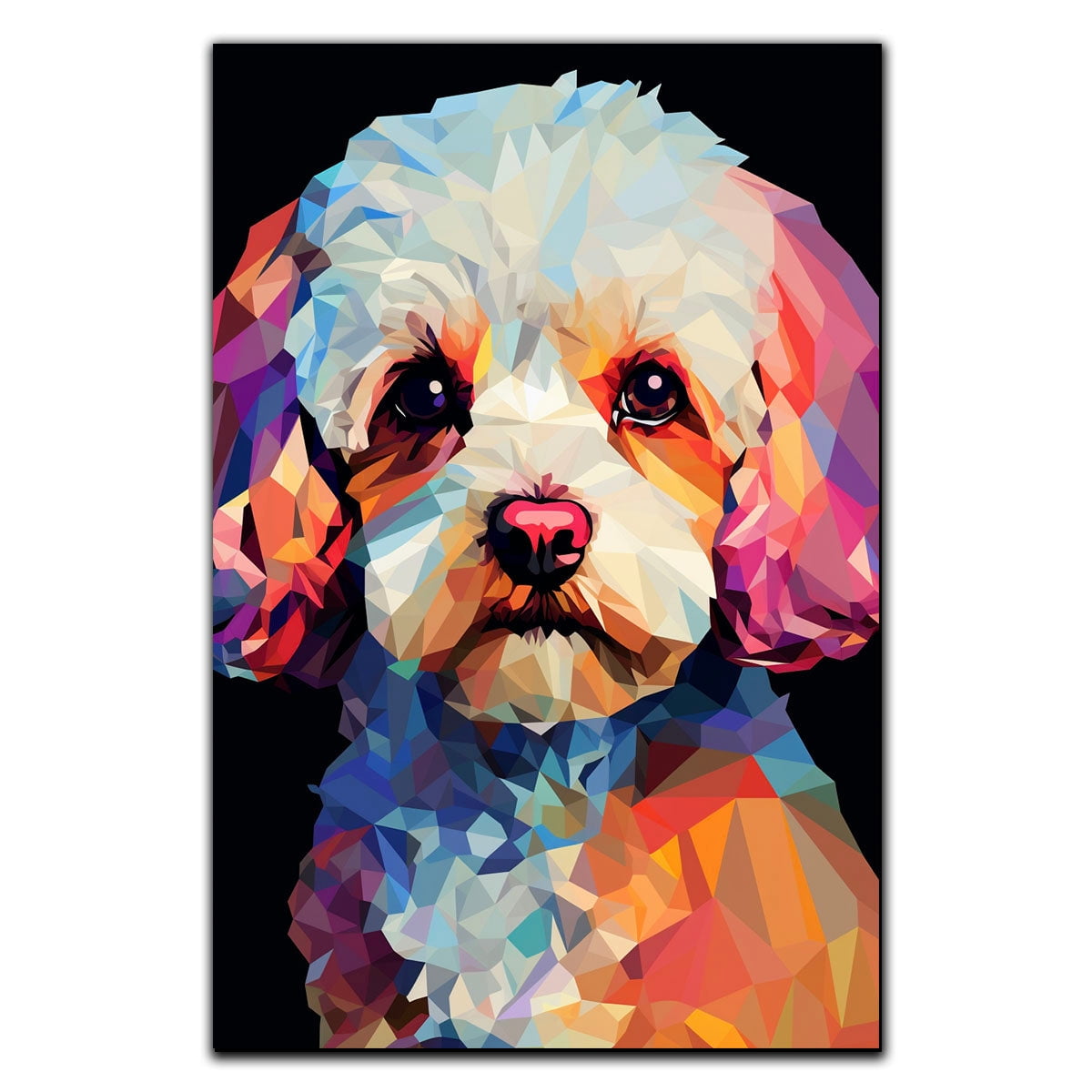 Poodle Large Canvas Wall Art for Living Room Bedroom Dog Picture ...
