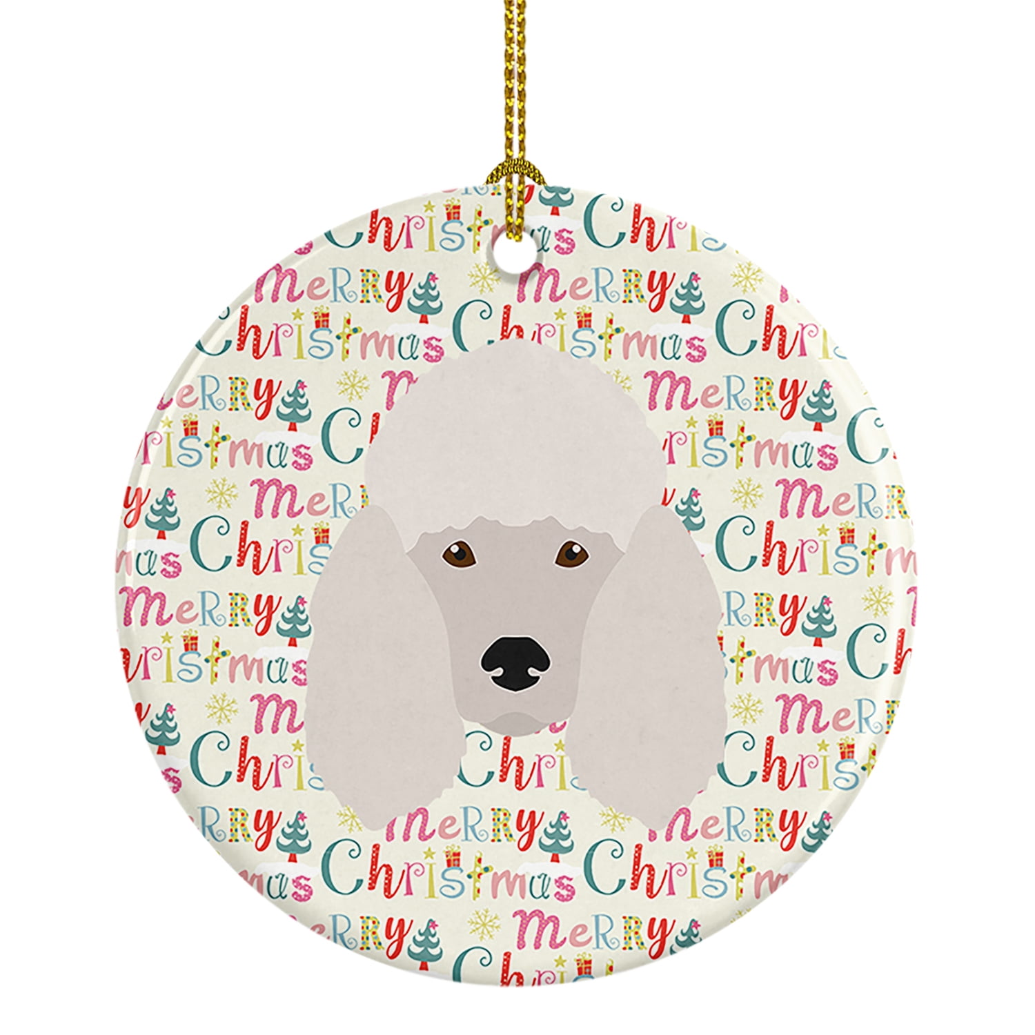 Poodle Merry Christmas Ceramic Ornament 2.8 in x 2.8 in - Walmart.com