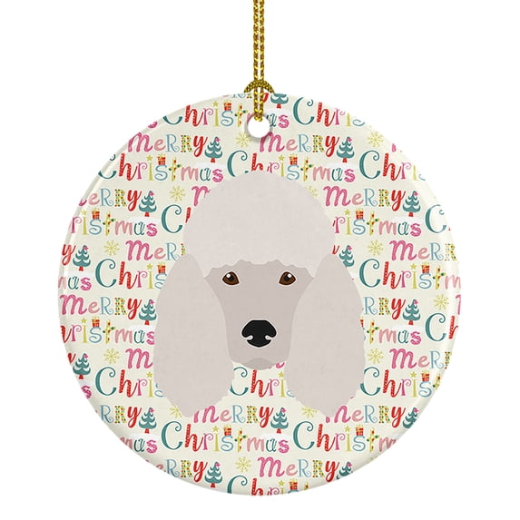 Poodle Merry Christmas Ceramic Ornament 2.8 in x 2.8 in - Walmart.com