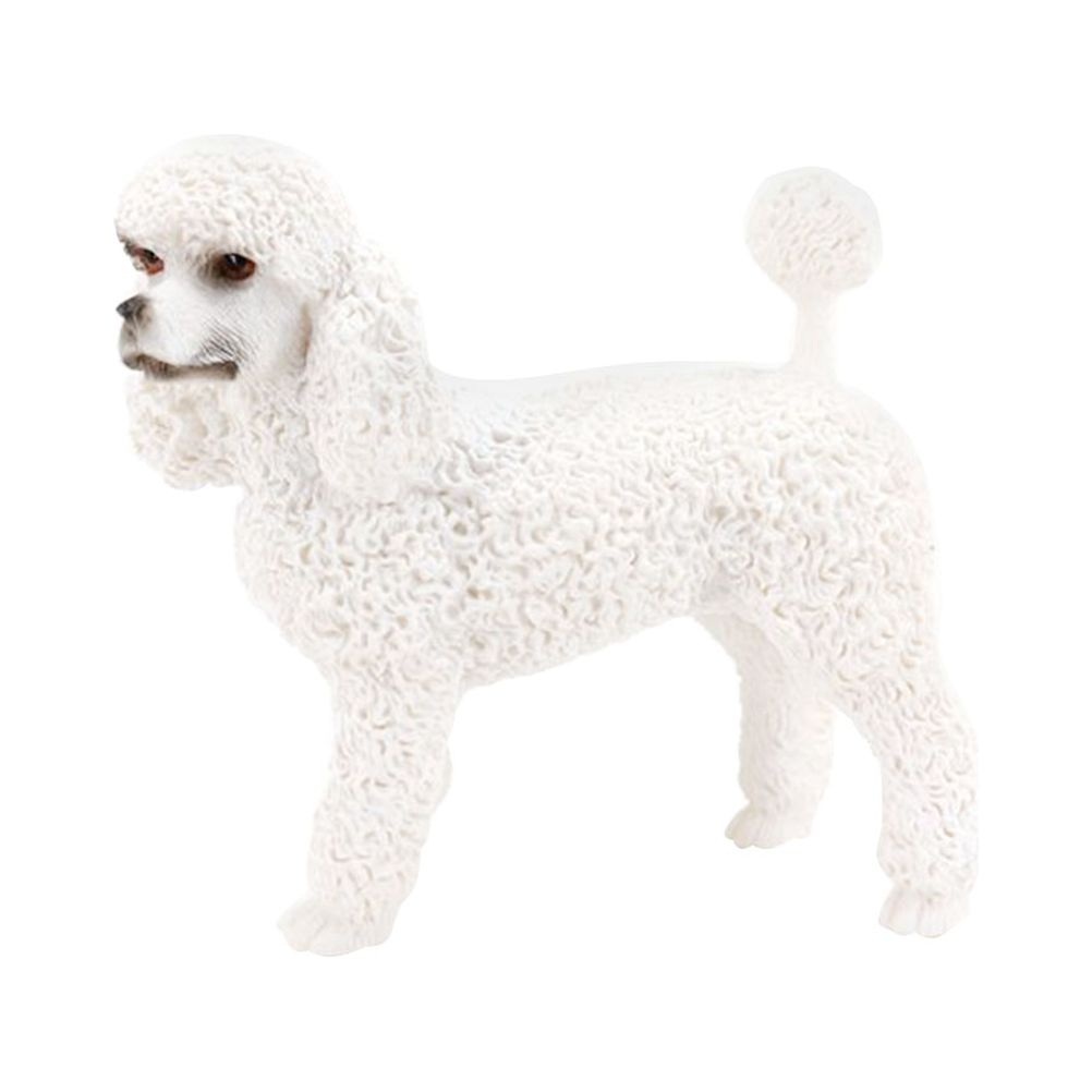 White Plastic Poodle Figure for Decor and Lifelike Dog Statue ...