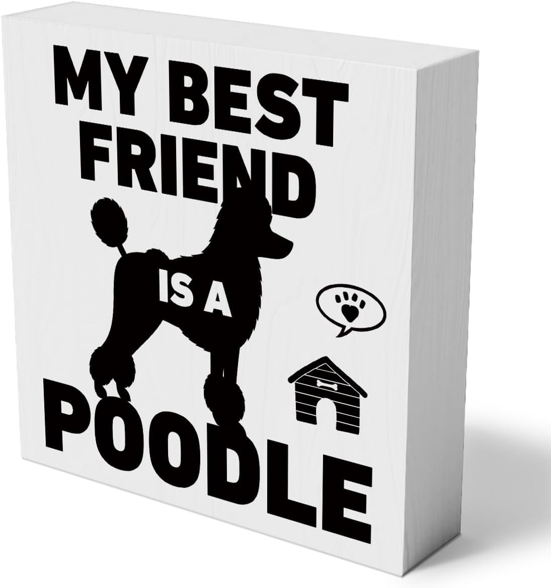 Poodle Mom Wooden Box Sign Home Wall Decor 5x5 inch Rustic My Best ...