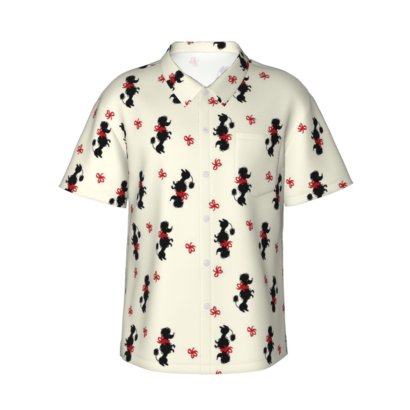 Poodle Pattern Men'S 3d Print Casual Button Down Shirts, Novelty ...