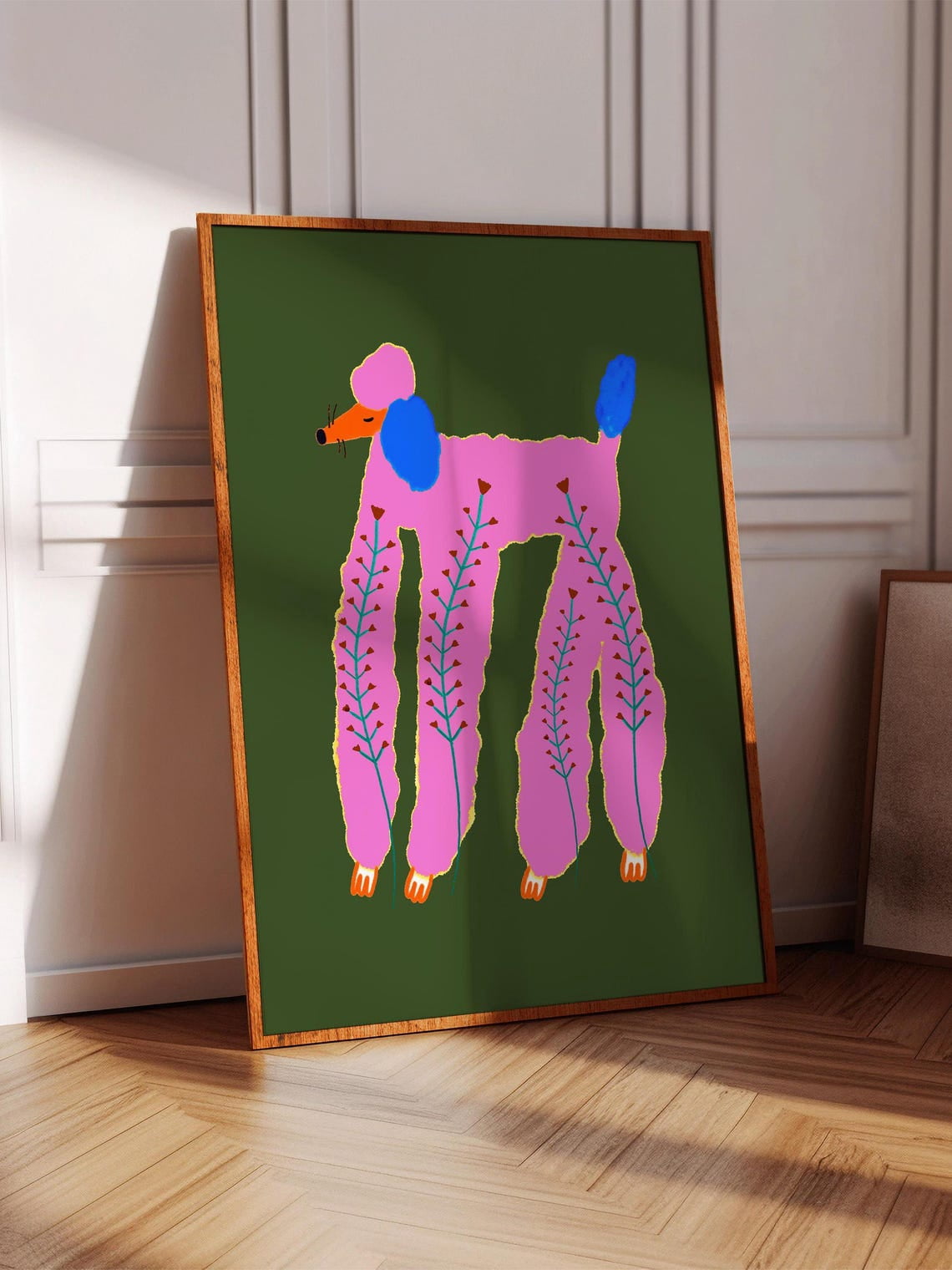 Poodle And Plants Art Print, Home Decor, Dog House Warming, Gift For ...