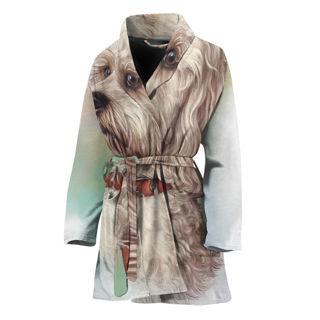 Poodle Portrait Women Bathrobe One Size Univeral Fits, Dog Pet Lover ...