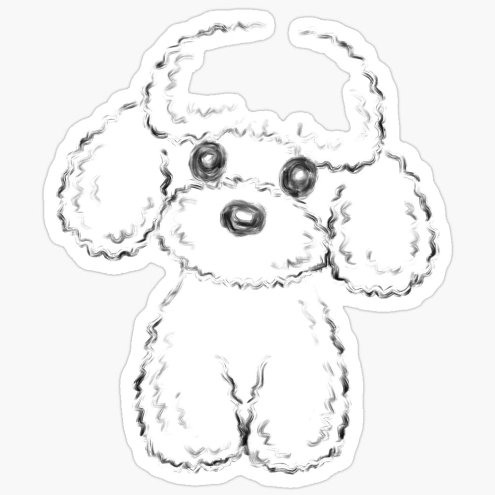 Poodle Puppy Sticker Phone Decal Water Bottle Stickers Car Decals ...