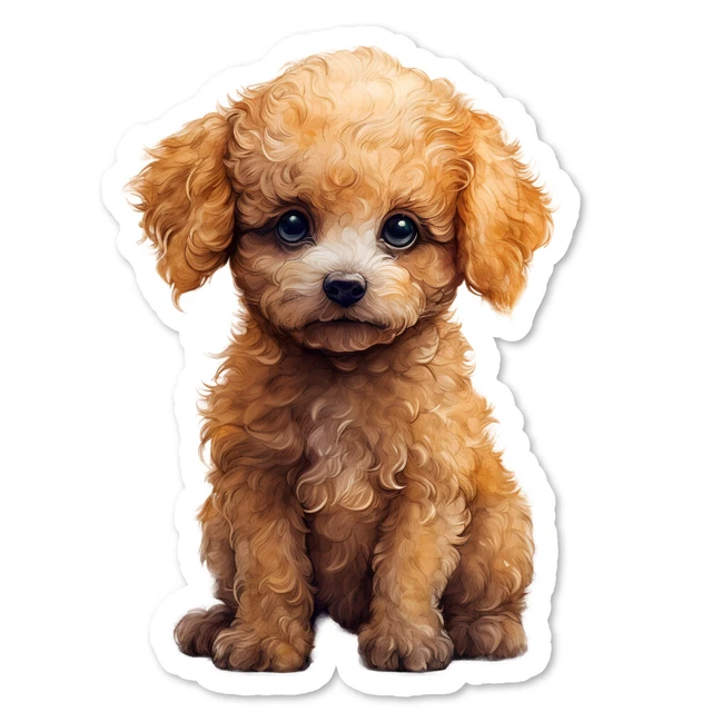 Poodle Puppy Sticker, Water Bottle, Scrapbooking, Laptop, Journal ...