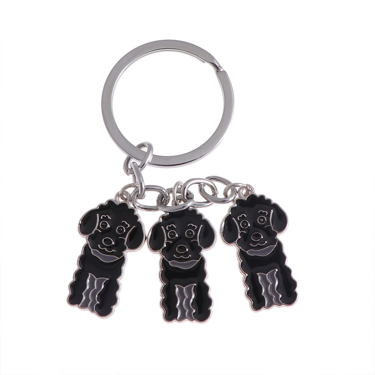Poodle Shape Car Keychain Metal Dog Shape Car Keyring Decorations ...