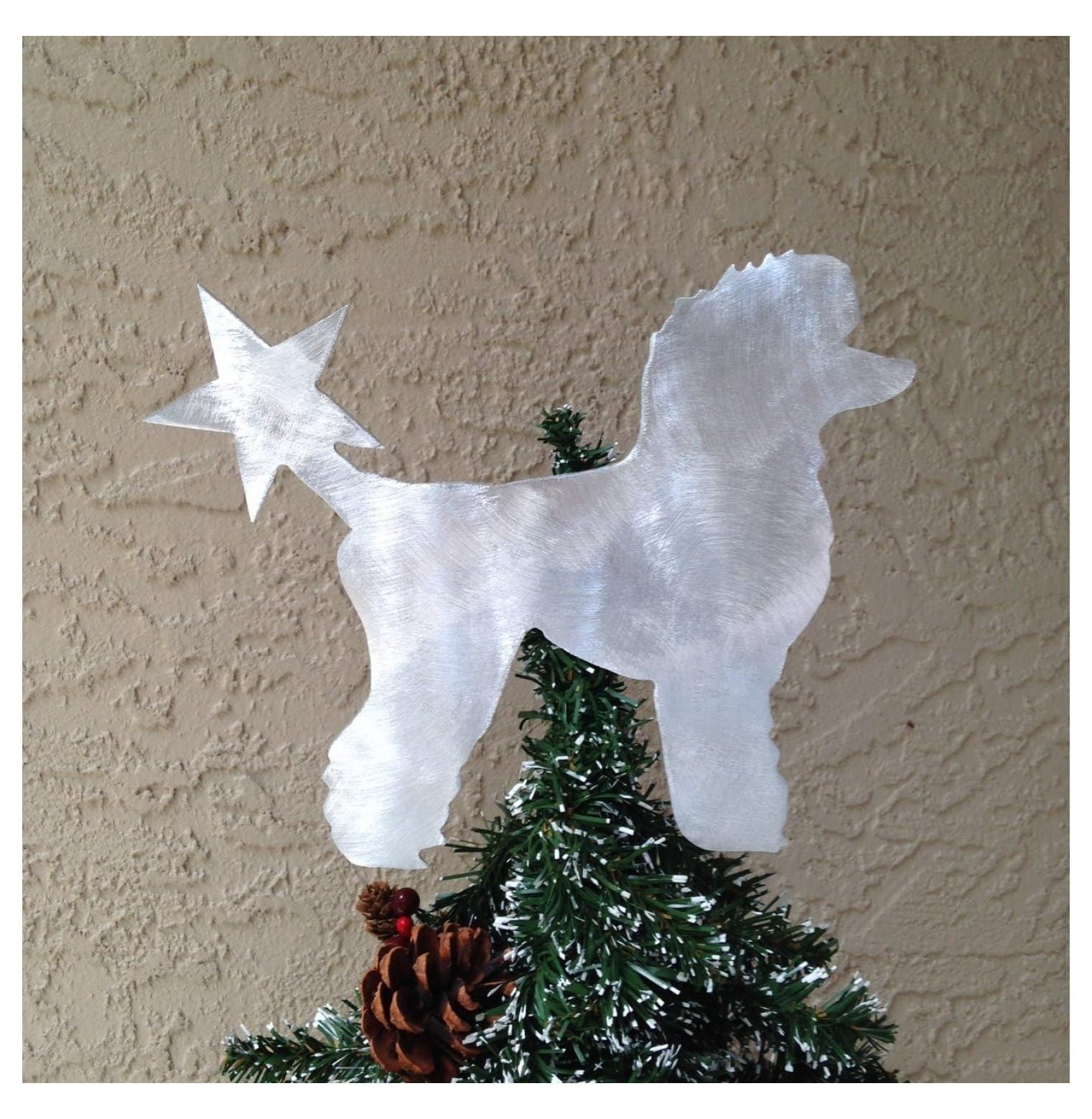 Poodle, Standard Poodle, Miniature Poodle with Star Christmas Tree ...