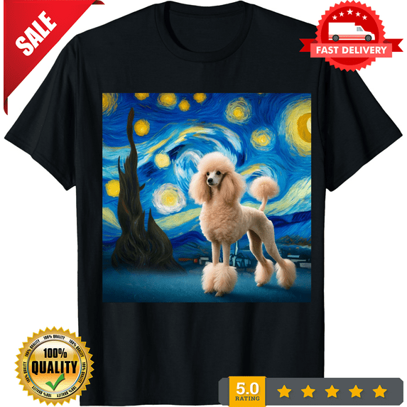 Poodle Starry Night Shirt, Poodle Dog Van Gogh Shirt, Poodle Dog Shirt ...