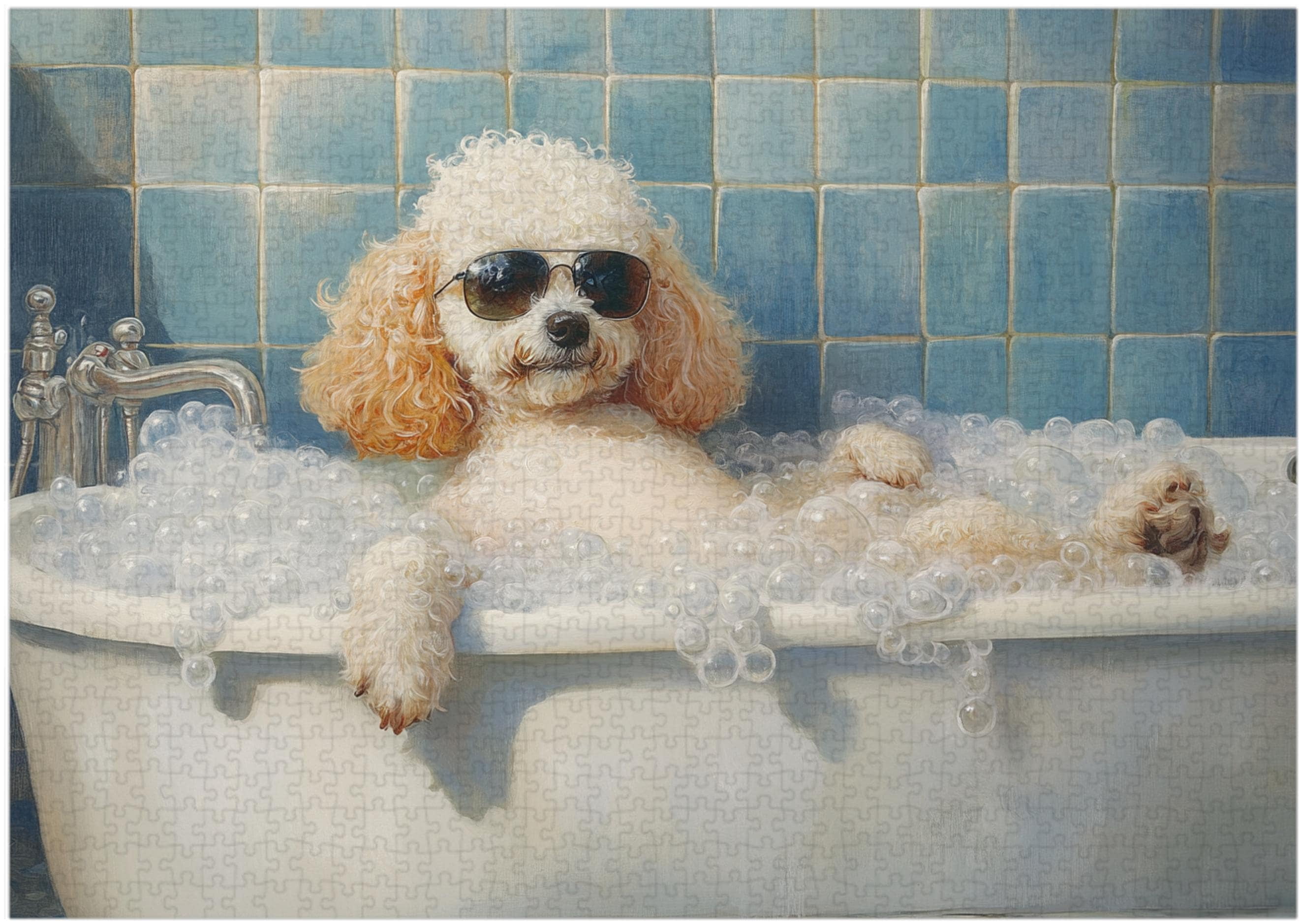 Poodle Taking Bubble Bath Jigsaw Puzzle 1000 Pieces for Adults - Poodle ...