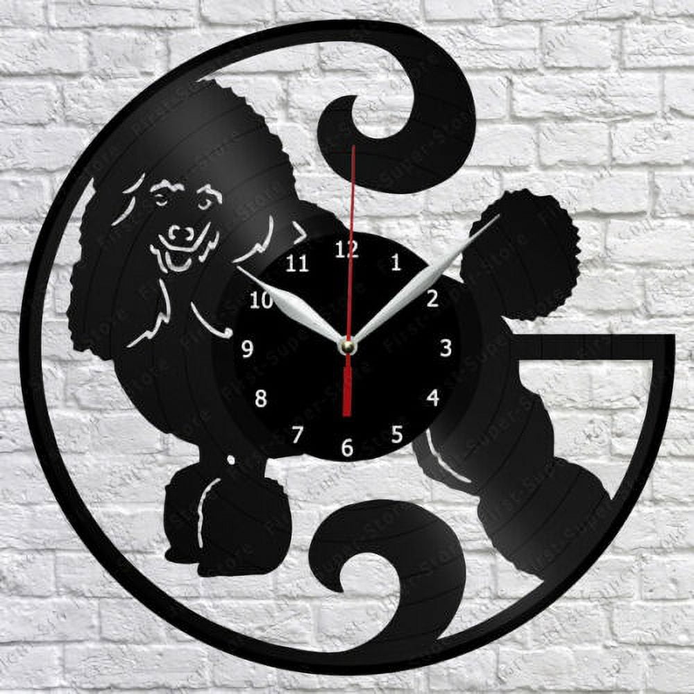 Poodle Vinyl Record Wall Clock Fan Art Home Decor Vintage Wall Art ...
