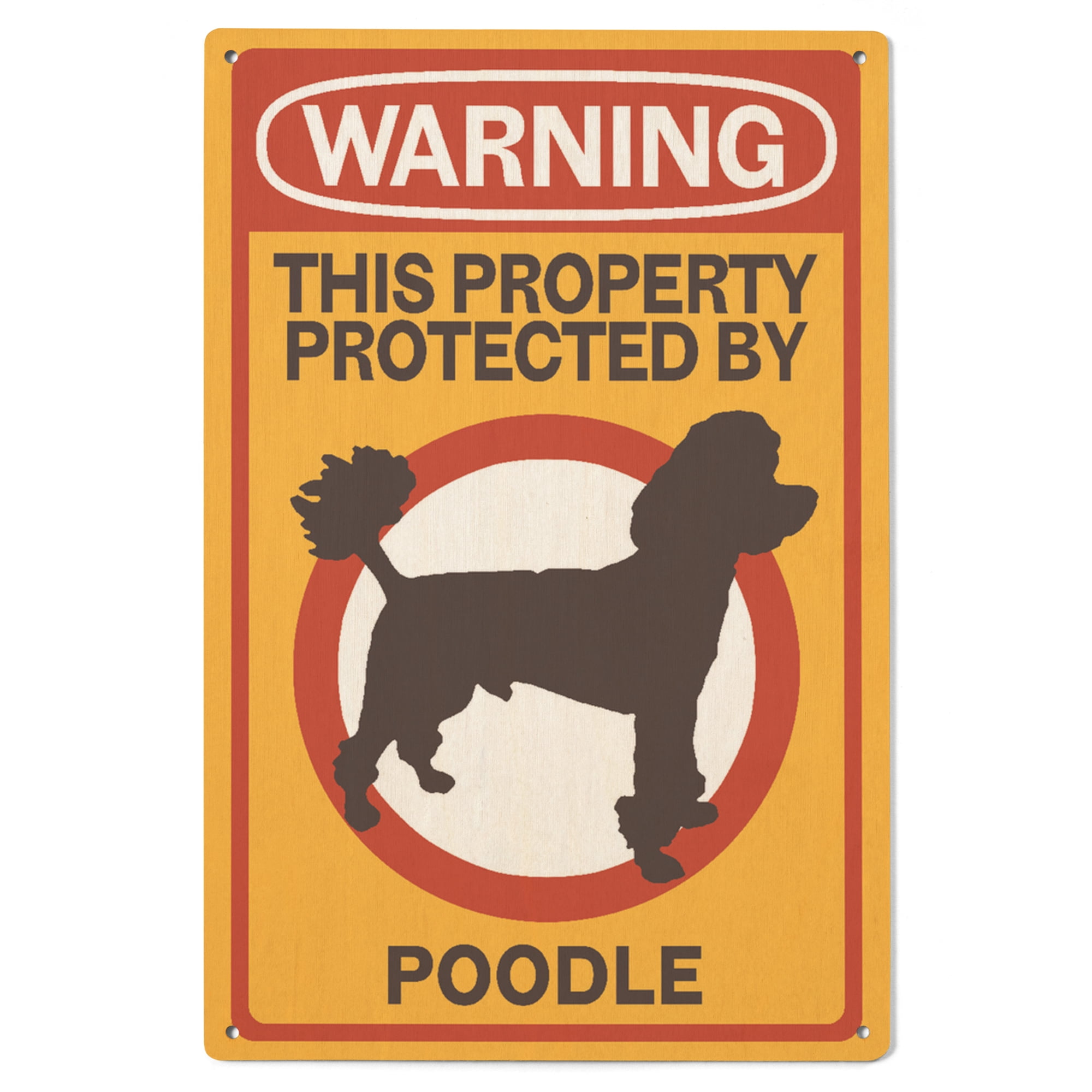 Poodle, Warning Birch Wood Wall Sign (6x9 Rustic Home Decor, Ready to ...