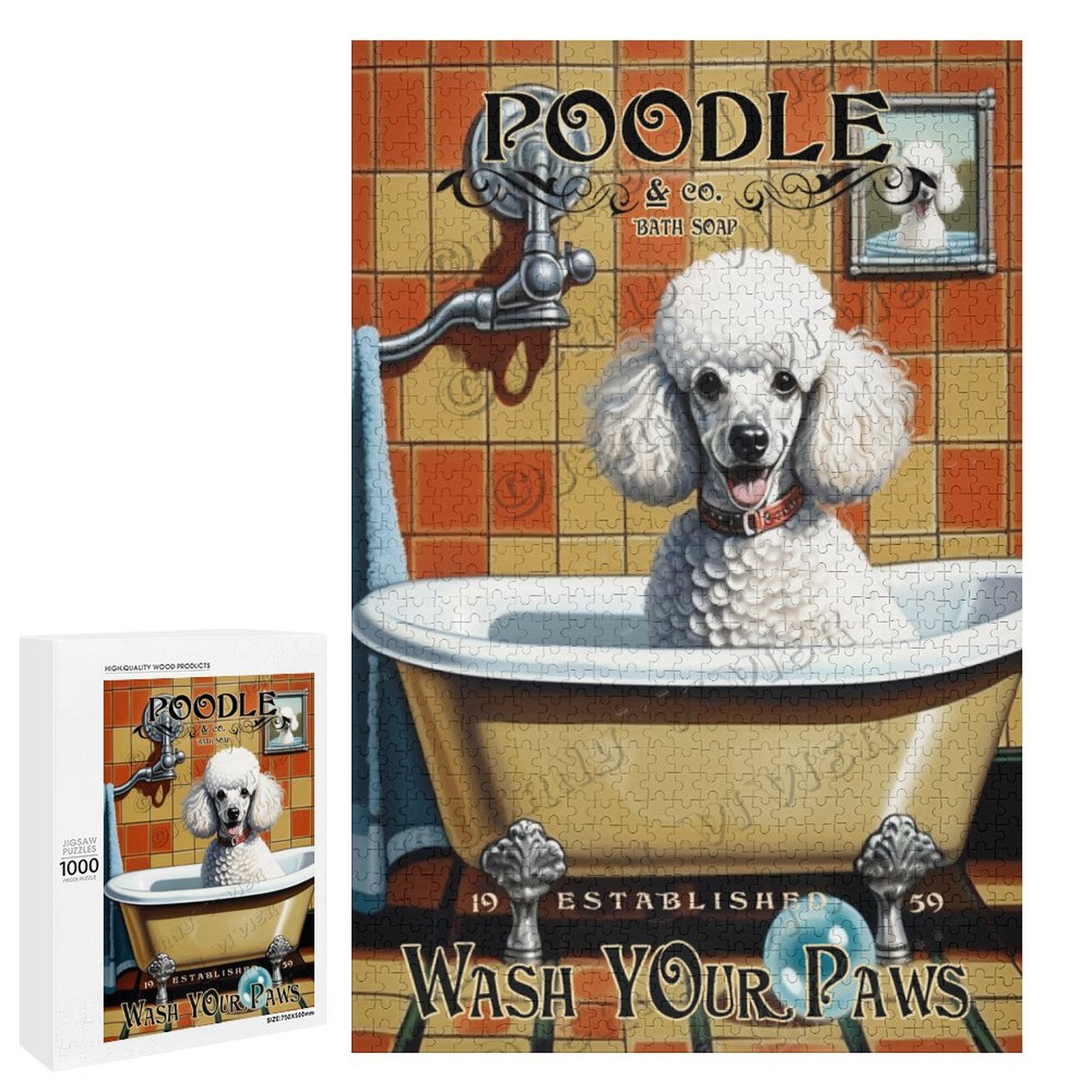Poodle Wash Your Paws Home Wall Signs for Bedroom Living Room Rustic ...