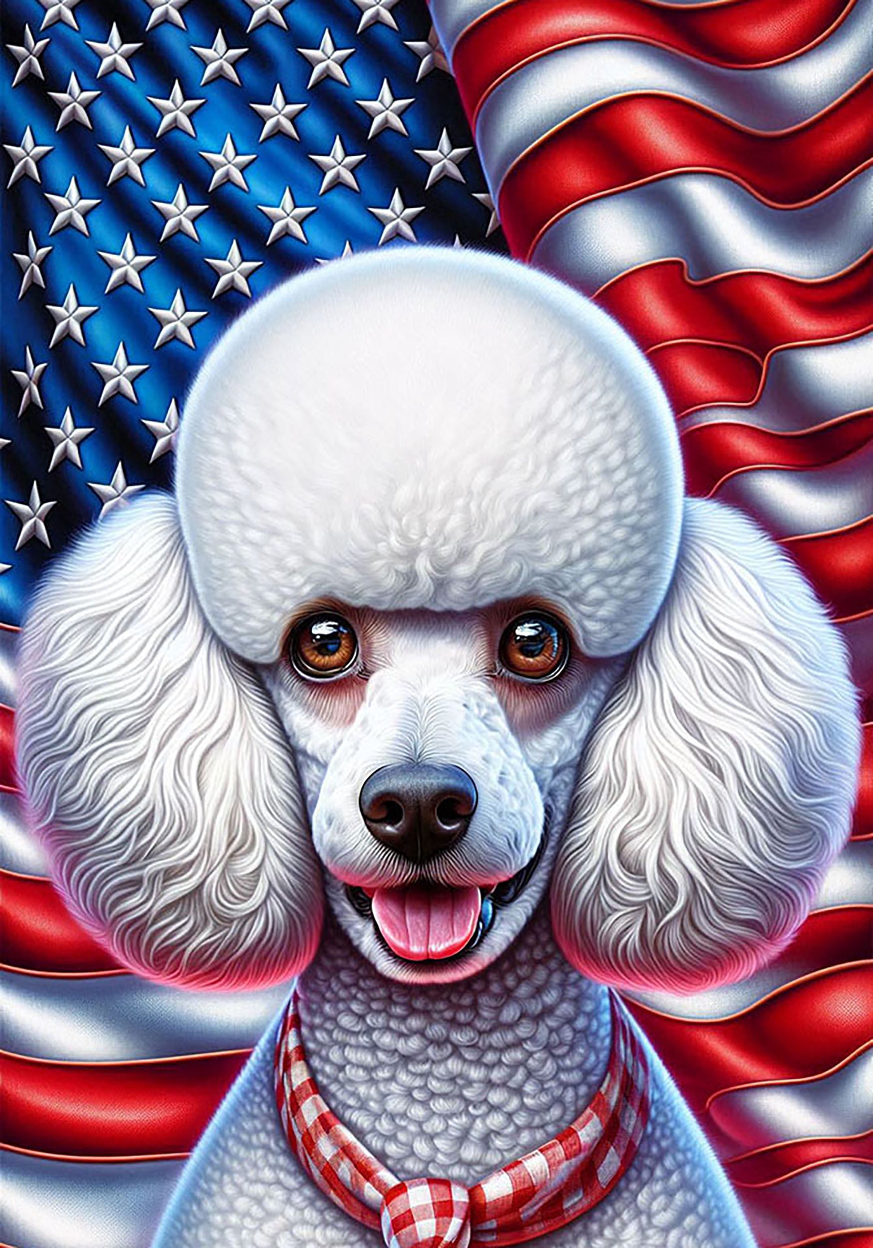 Poodle White - Best of Breed DCR Patriotic III Outdoor Garden Flag ...