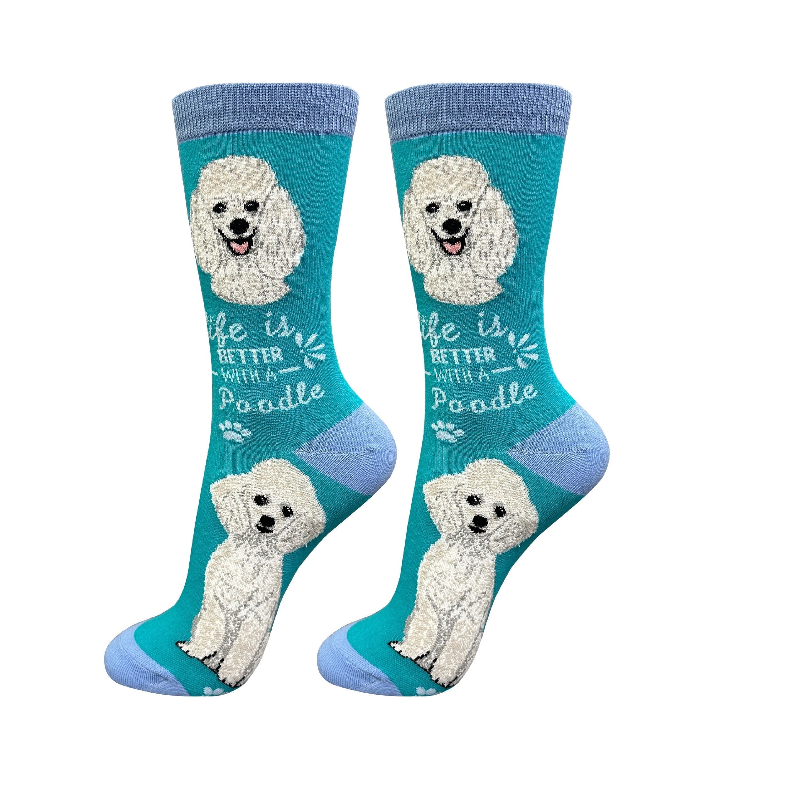 E&S Pets Poodle, white Socks - Life is Better Socks for Pet Lovers ...