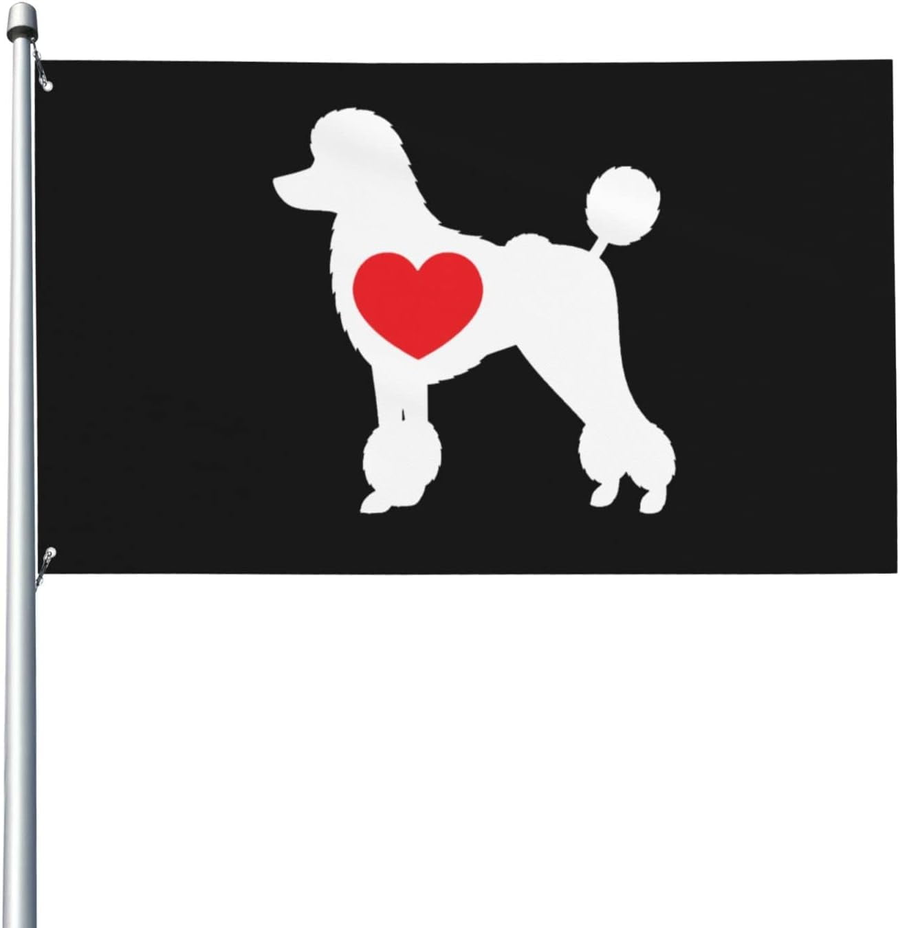 Poodle with Heart Garden Flag 3x5 Ft Decor Outdoor Banner Sign Party ...