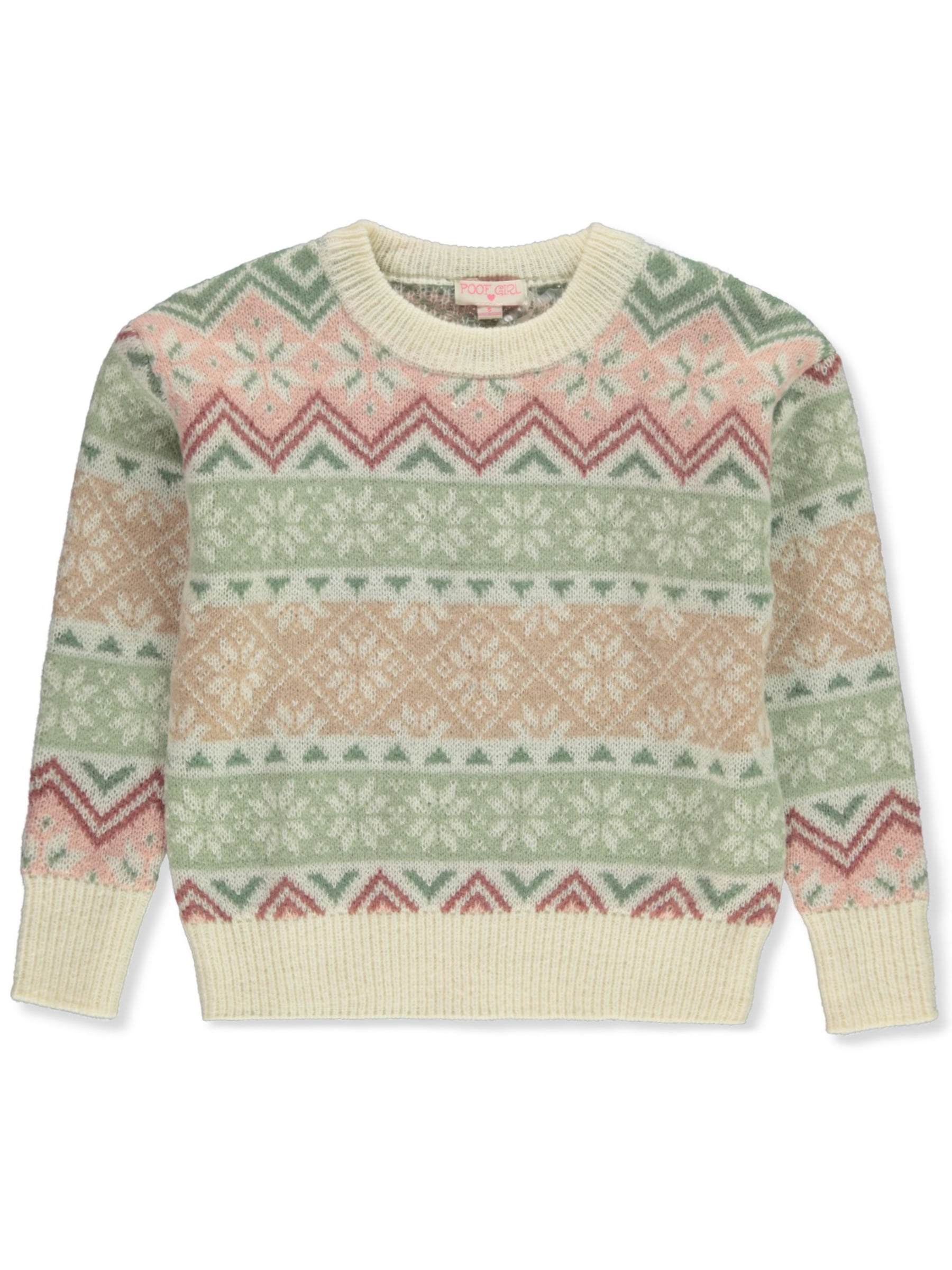 Poof Girl Girls' Winter Crew Sweater - multi, 14 - 16 (Big Girls ...