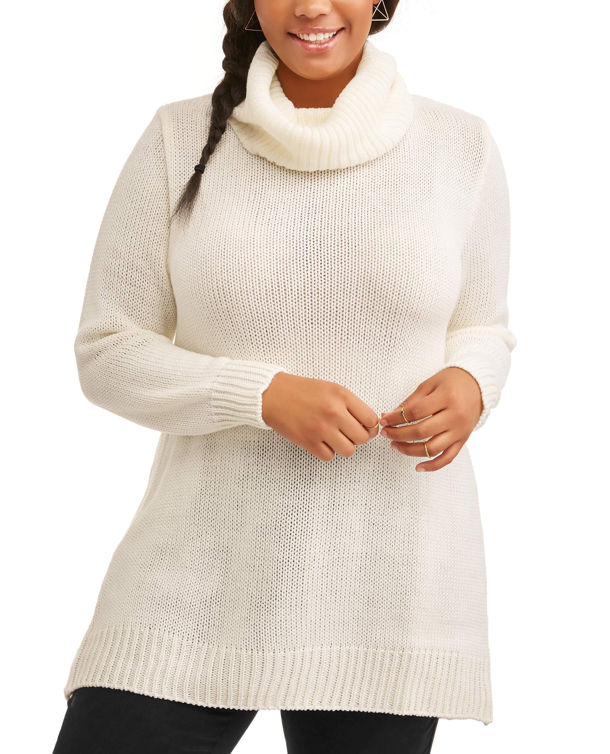 Poof Junior Plus Cowl Neck Sweater With - Walmart.com