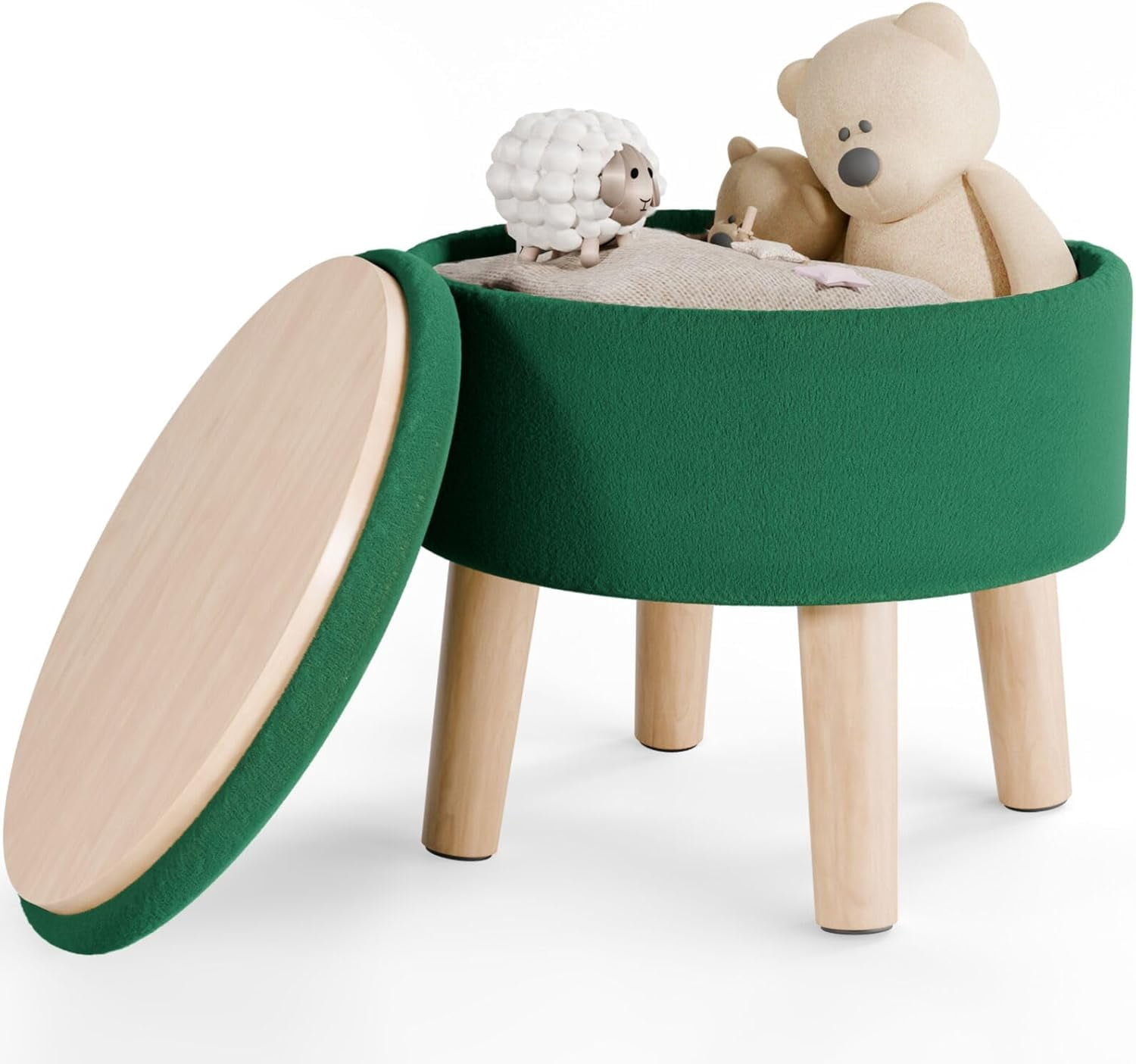 Poofzy Ottoman with Storage, Storage Ottoman, Small Foot Stool Ottoman ...