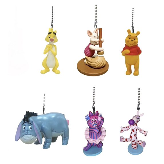 Pooh Piglet Woozle Pink Lumpy Eeyore Yellow Rabbit 6 PVC Fan Lamp Pull ...