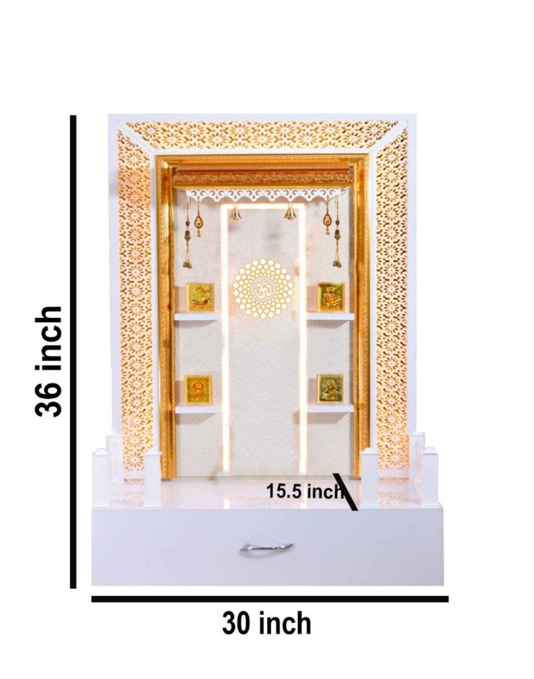 Pooja Mandir / Designer Wooden Temple With LED Lights / Mandir For Home ...