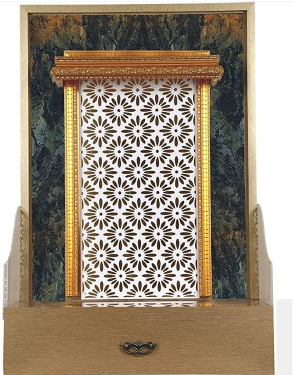 Pooja Mandir / Stone Textured Designer Wooden Temple / Mandir For Home ...