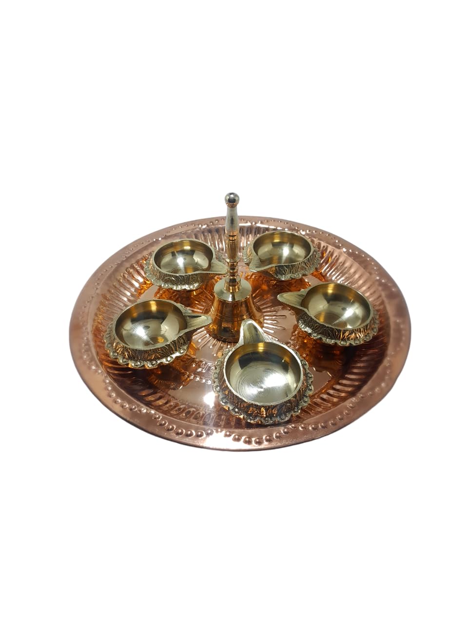 Pooja Thali Set Includes Five Kuber Diyas Pooja Thali One Bell for ...