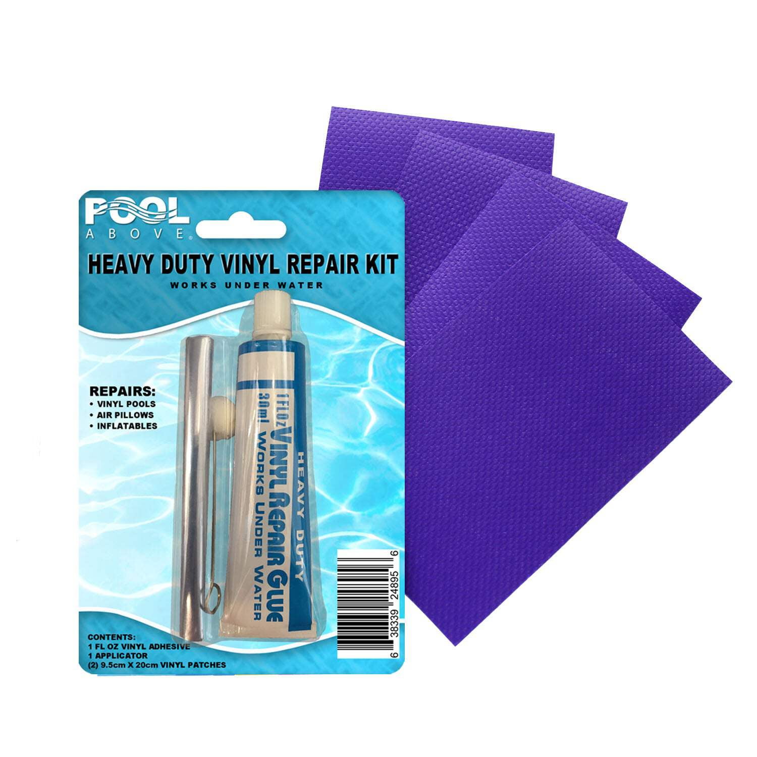 Pool Above 4 Pack of Heavy Duty Purple Vinyl 3x5 Patch Kit Boat Raft ...