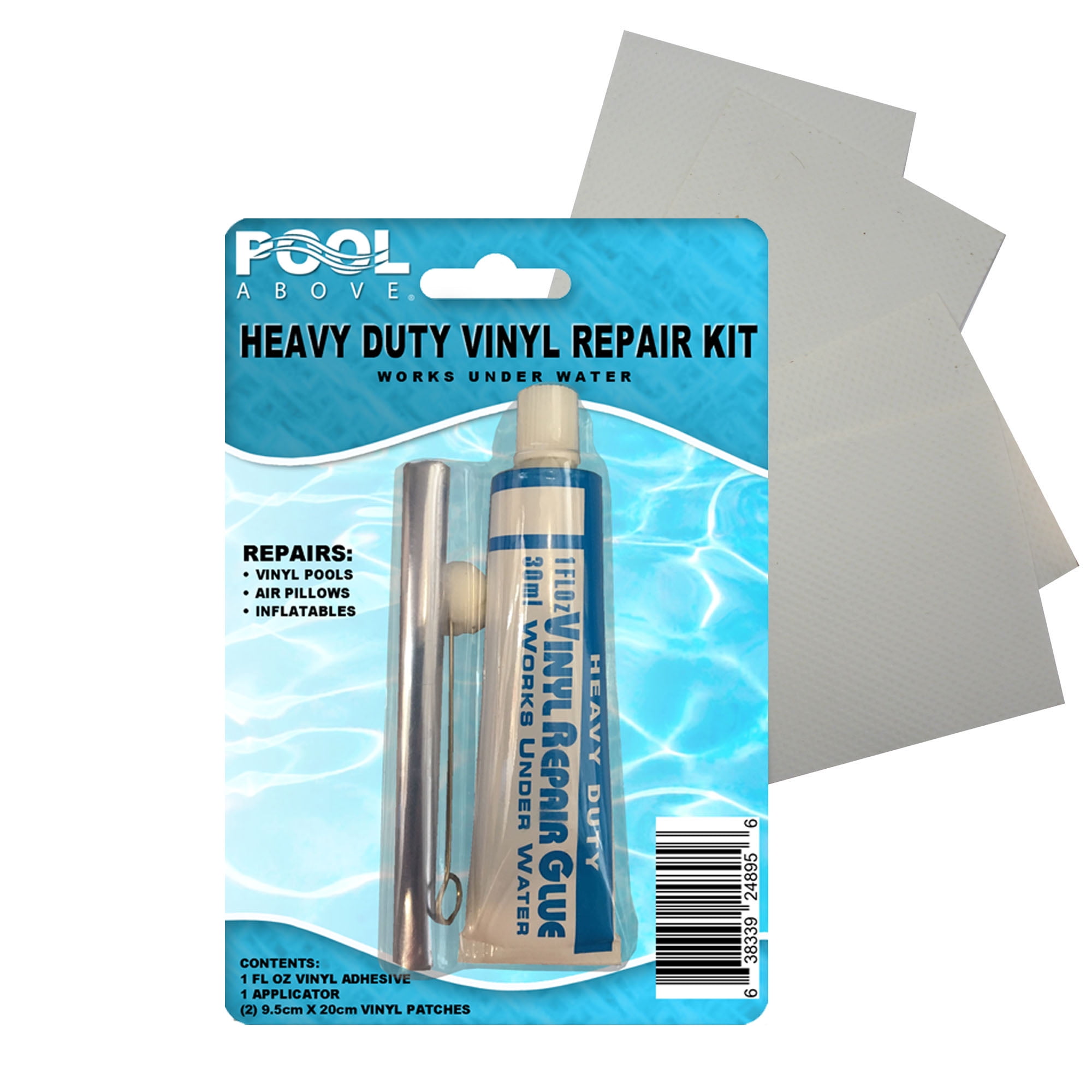 Pool Above 4 Pack of White 3x5" Vinyl + Repair Kit for Inflatables Boat ...