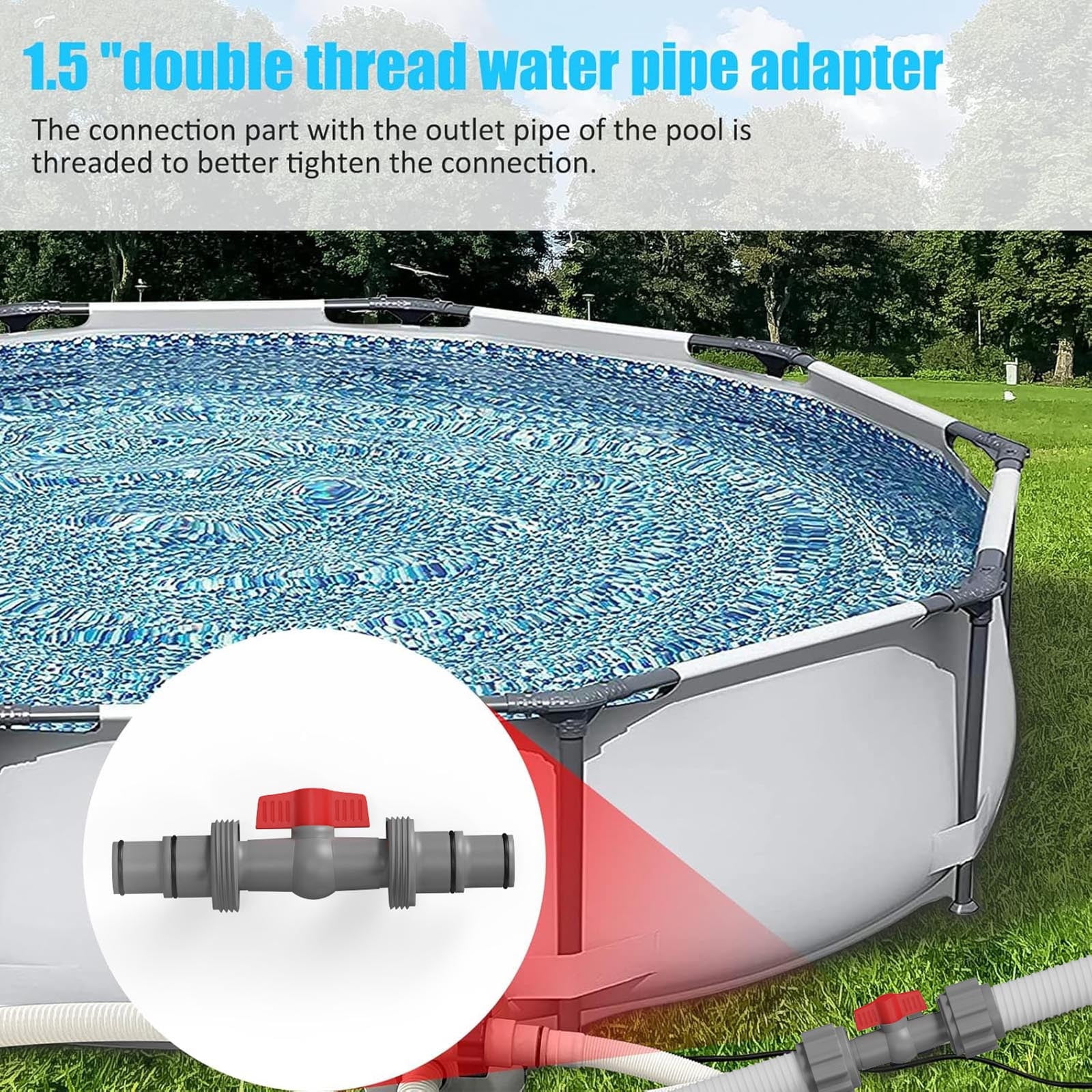 Pool Accessories 1.25in Replacement Pipe Joint & 1.5in Pool Hose ...