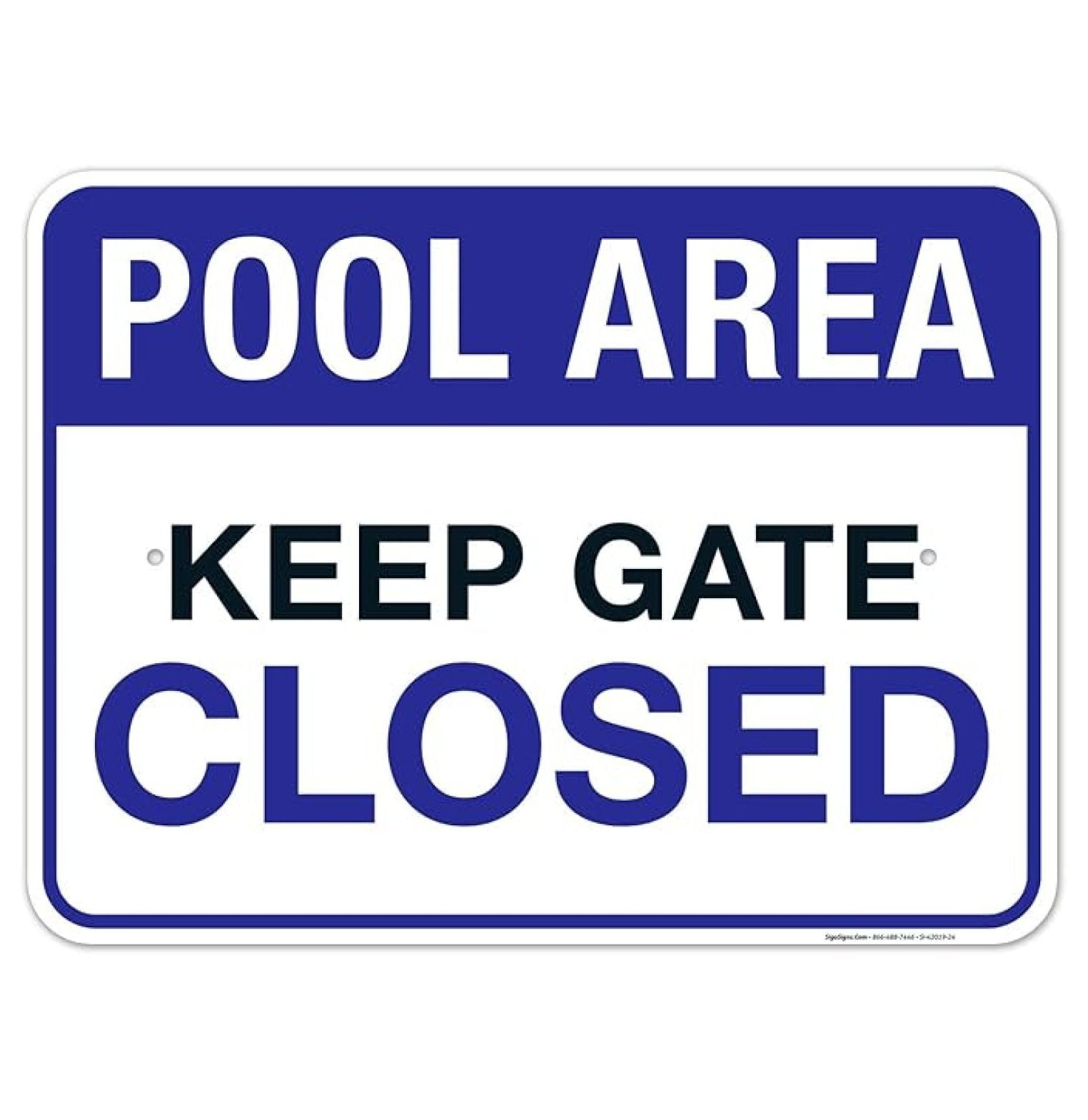 Pool Area Keep Gate Closed Pool Sign, 18x24 Inches, Rust Free .063 ...