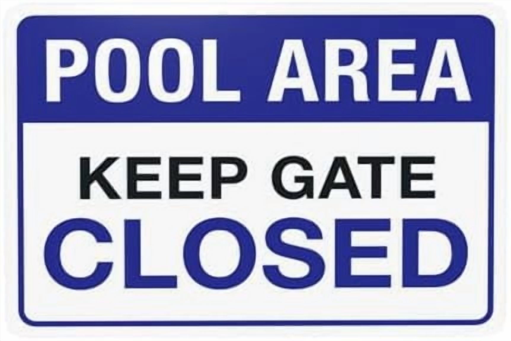 Pool Area Keep Gate Closed Pool Warning Sign, Pool Rules Metal Signs ...