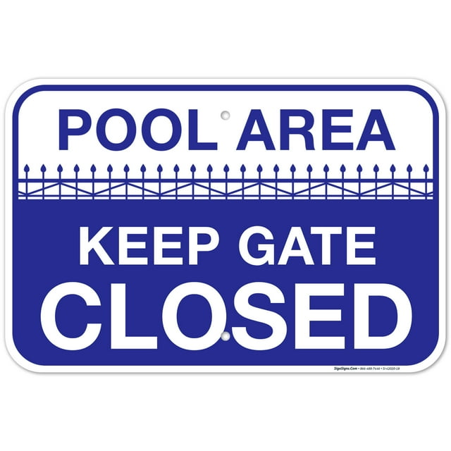 Pool Area Keep Gate Closed Sign, Pool Sign, - Walmart.com