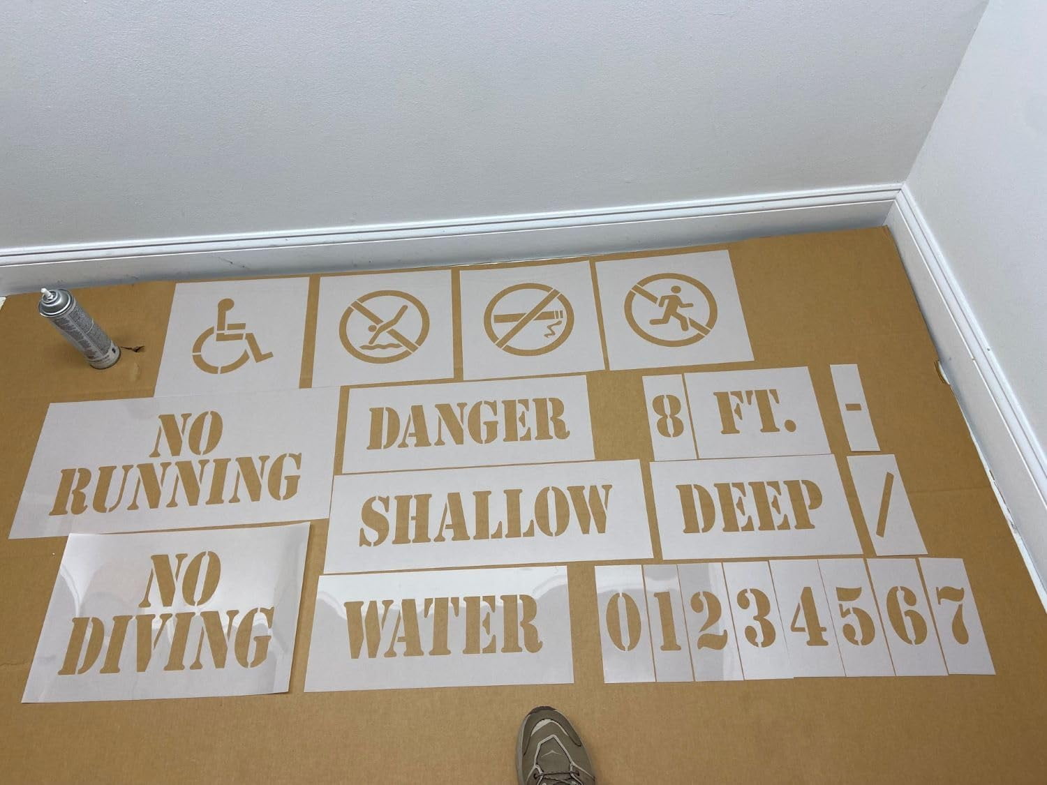 Pool Area Marking Stencils Kit - Stencils Kit - 60 mil ultraflex ind ...