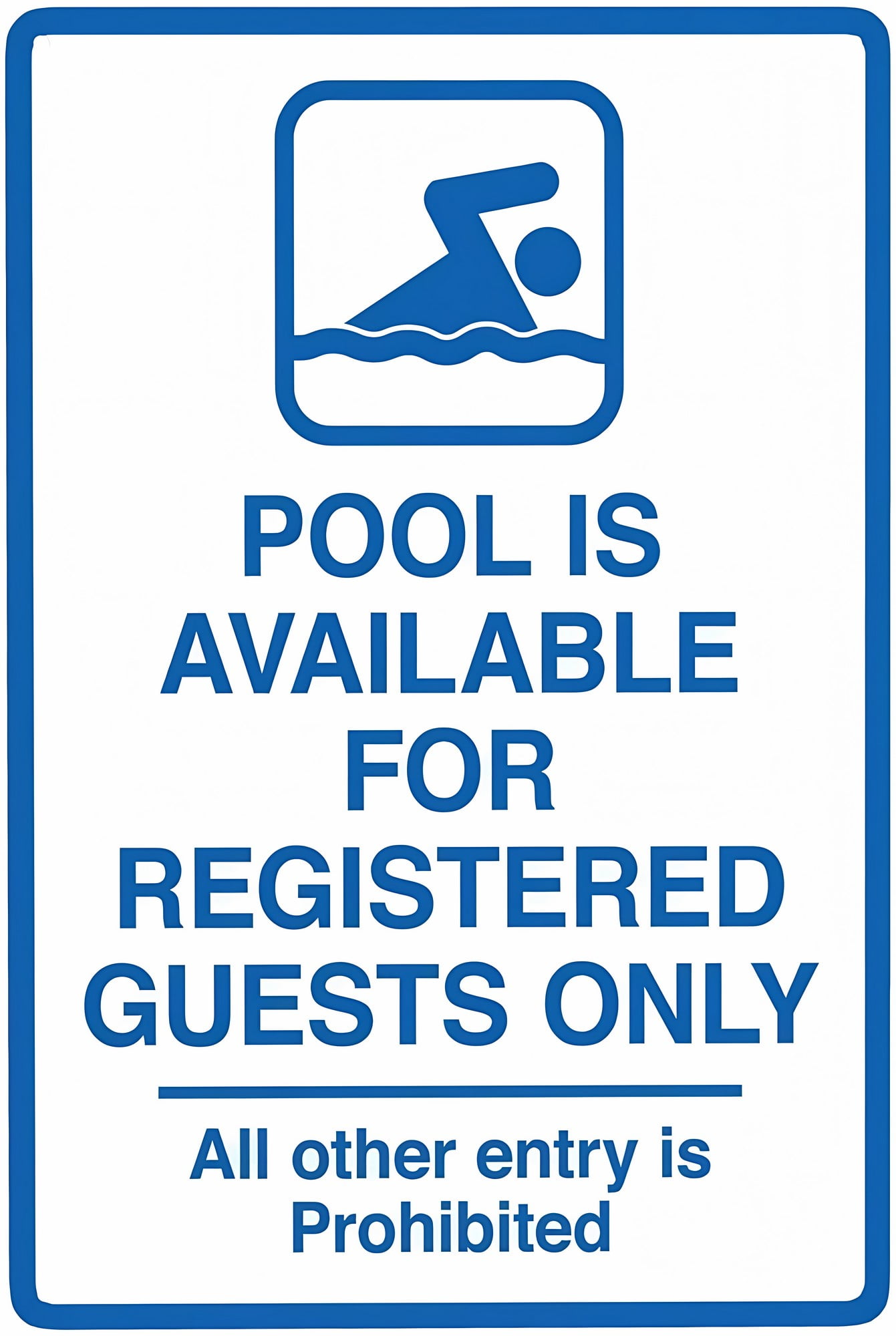 Pool Available for Registered Guests Only Sign - 8"x12" Retro Aluminum ...