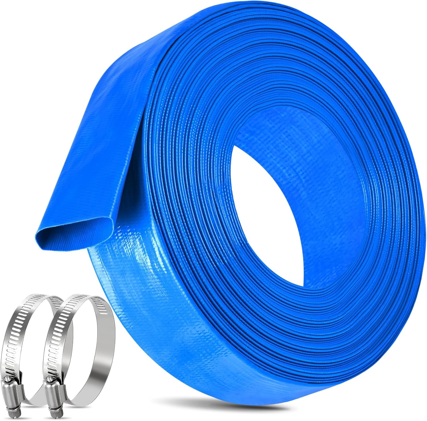 Pool Backwash Hose, Heavy Duty Drain Discharge Double PVC Lay Flat Hose ...