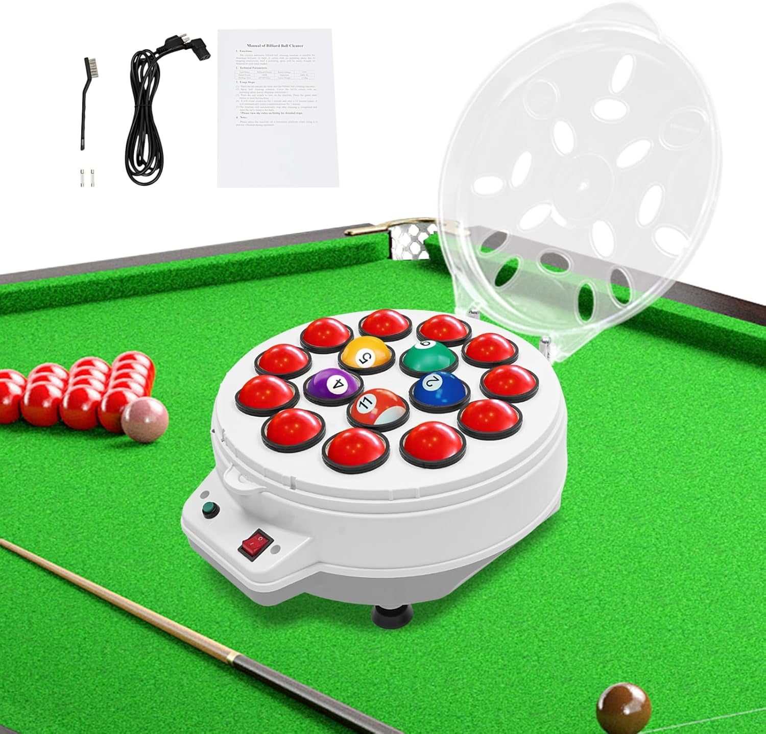 Pool Ball Cleaner Machine, 110V Upgraded Billiard Ball Cleaner ...