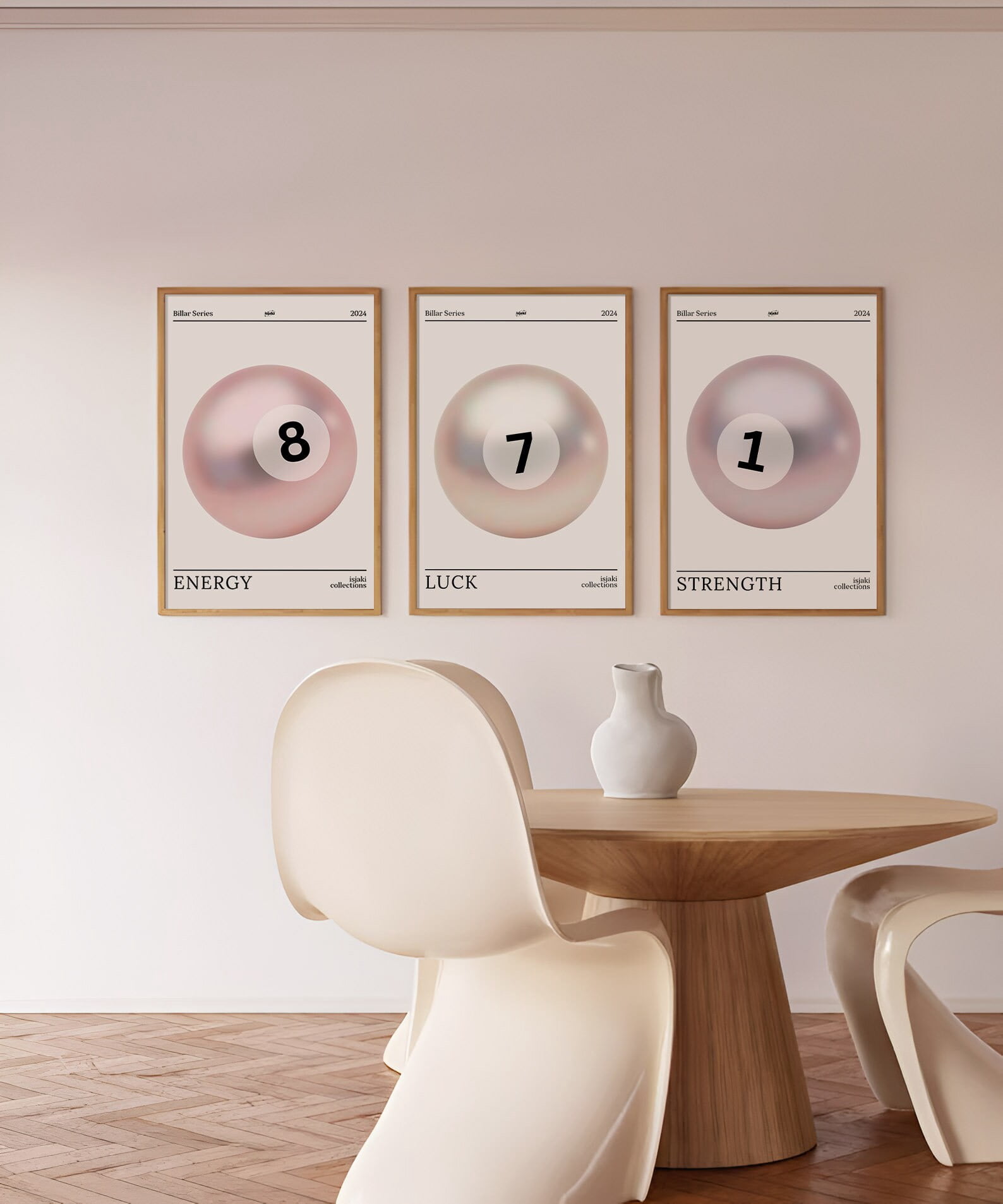 Pool Ball Wall Art Retro Hot Pink Wall Art Trendy Preppy Wall Decor ...