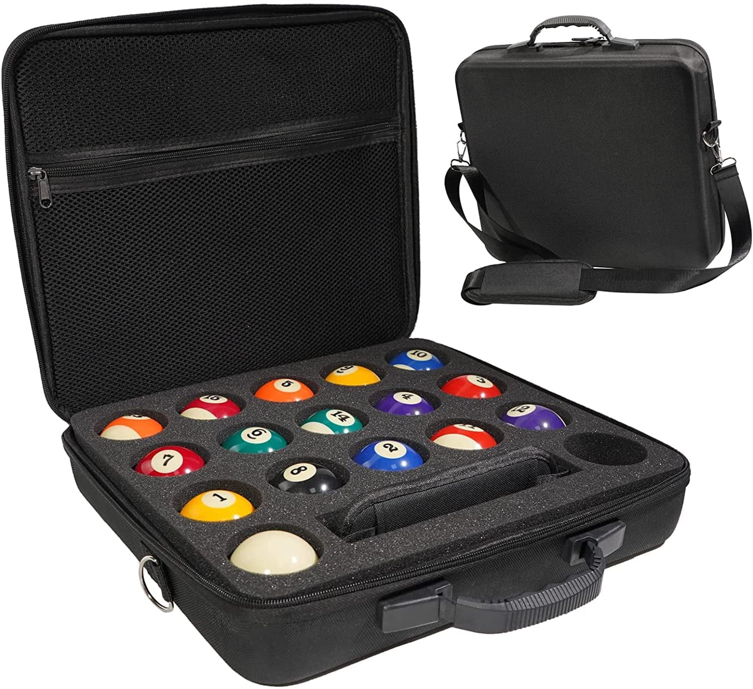 Pool Balls Carrying Case, Nylon or Aluminum Travel Holder for One Set ...