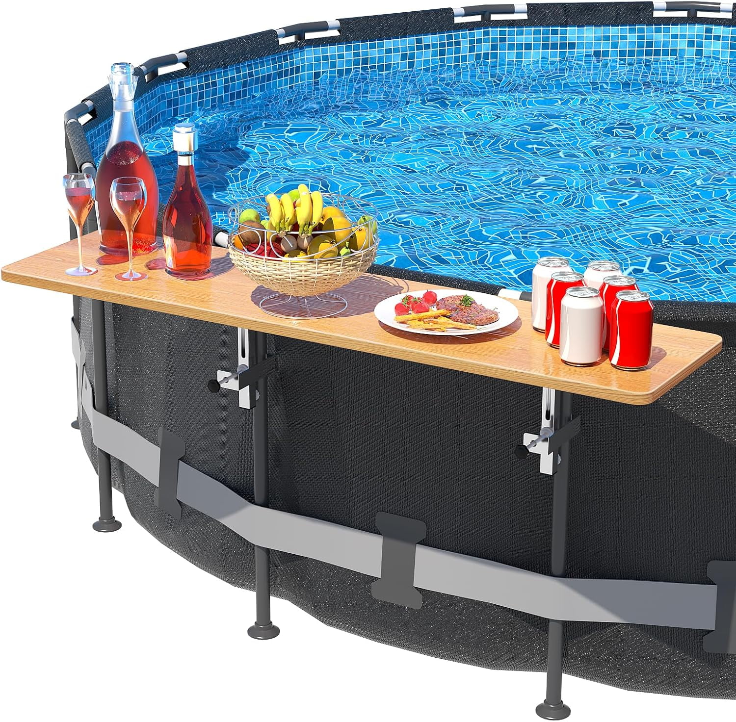 Pool Bar for Above Ground Pool – Pool Accessories with 47×11in Tabletop ...