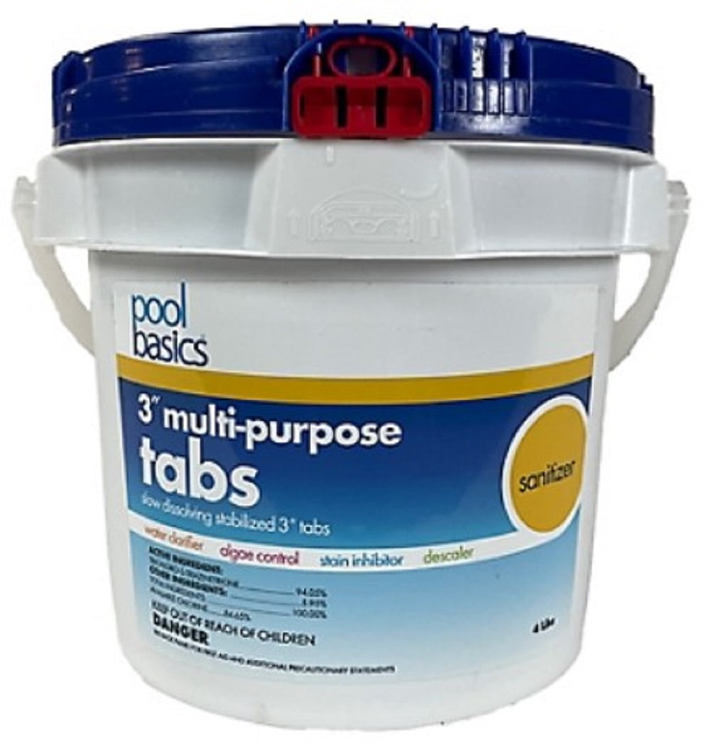 Pool Basics 47112721 Multi-Purpose Tabs 3 Inch Pool Chlorine - Walmart.com