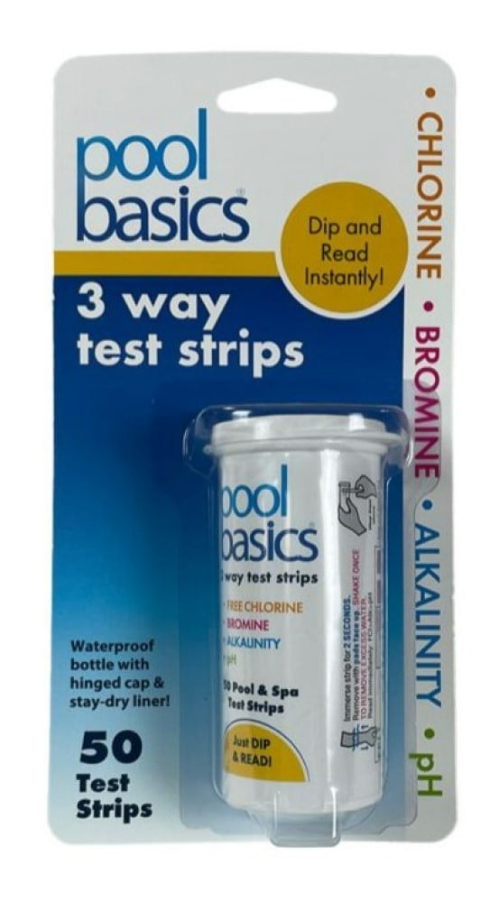 Pool Basics 47112801 3 Way Test Strips 50 Test Strips - Walmart.com