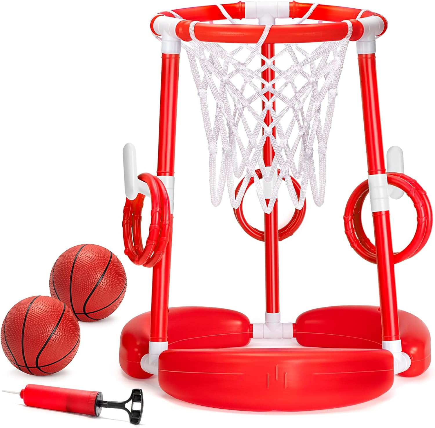 Pool Basketball Hoop, 2-in-1 Poolside Floating Pool Basketball Game ...