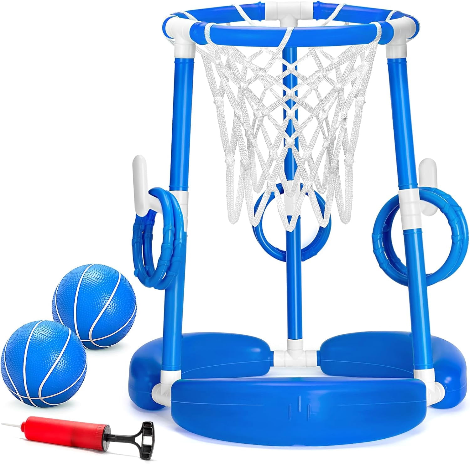 Pool Basketball Hoop, 2-in-1 Poolside Floating Pool Basketball Game ...