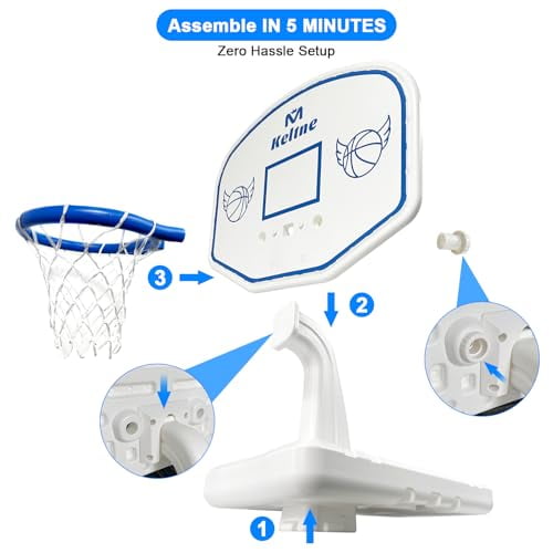 Pool Basketball Hoop, 34"x34"x42.2" Oversized Pool Toys with 2 Balls ...