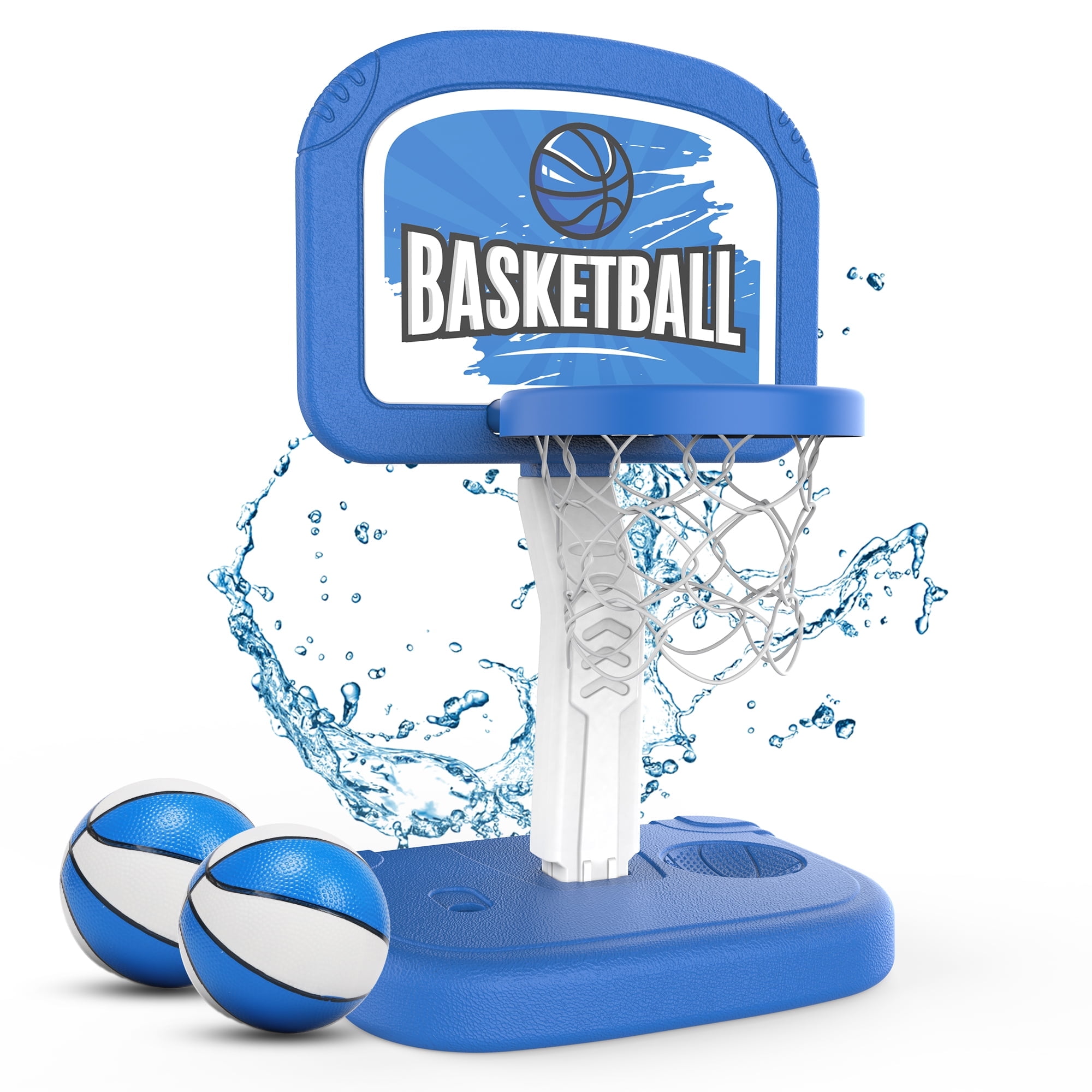 "WEFONE Pool Basketball Hoop, Adjustable Height, Blue and White, 40.95 ...