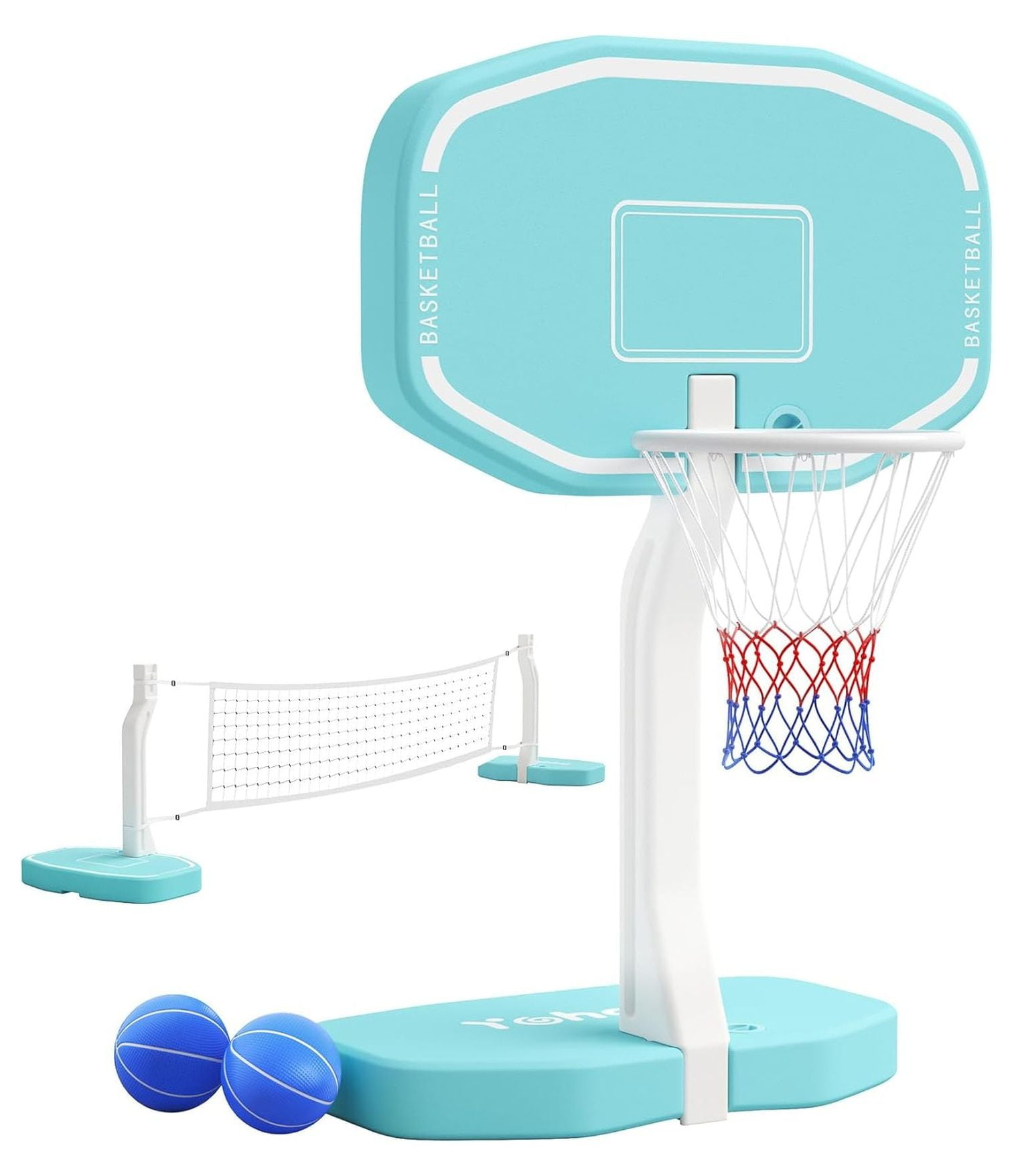 Pool Basketball Hoop or Pool Volleyball Net, 2 in 1 Pool Toys Pool ...